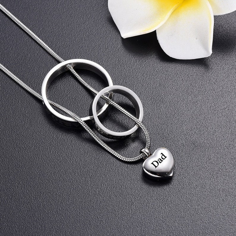 Dad Silver Rings Cremation Ashes Necklace Memorial Keepsake - Etsy Italia