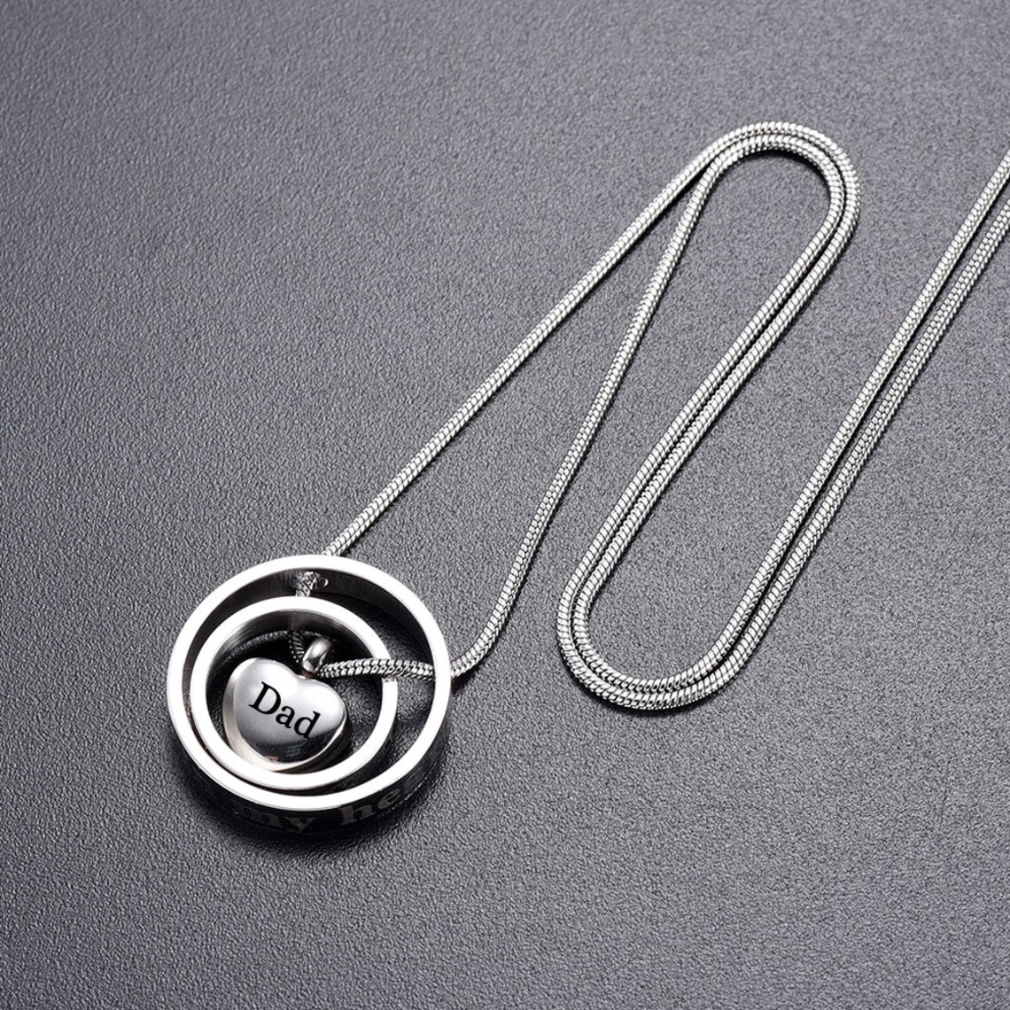 Dad Silver Rings Cremation Ashes Necklace Memorial Keepsake - Etsy Italia