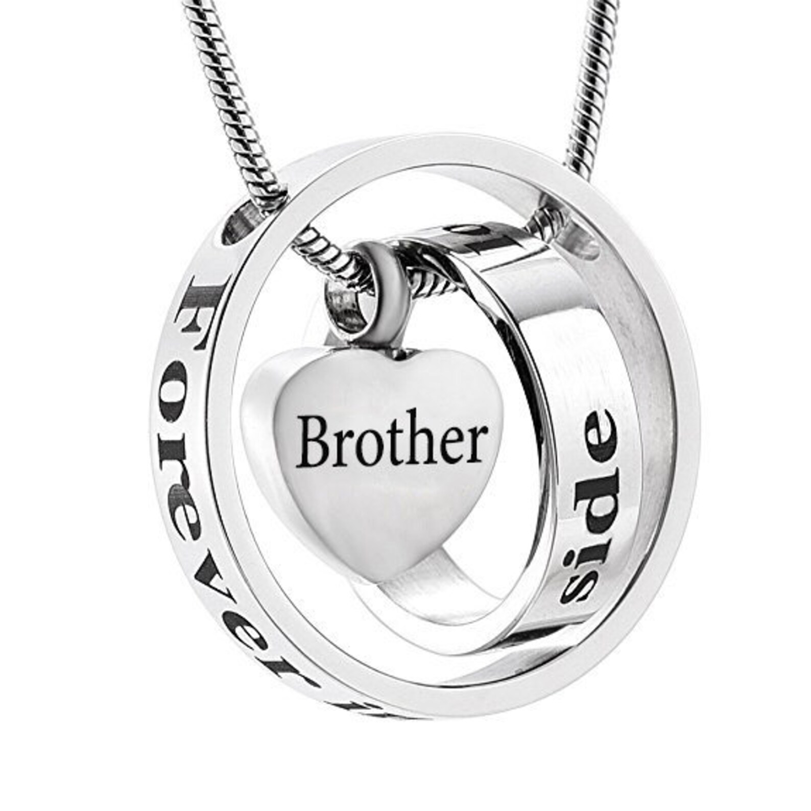 Brother Silver Rings Cremation Ashes Necklace Memorial - Etsy UK