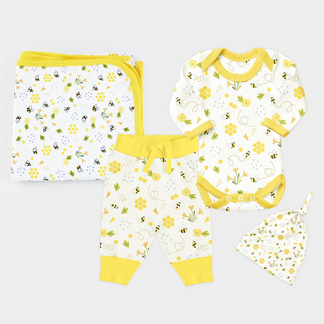 Newborn Baby Boy & Girl Gift Set I Coming Home Bee Baby Clothing Set I ...