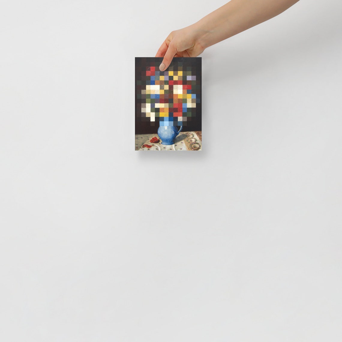 Bouquet III Vintage Painting Poster Print Pixelart Flowers Minecraft - Etsy