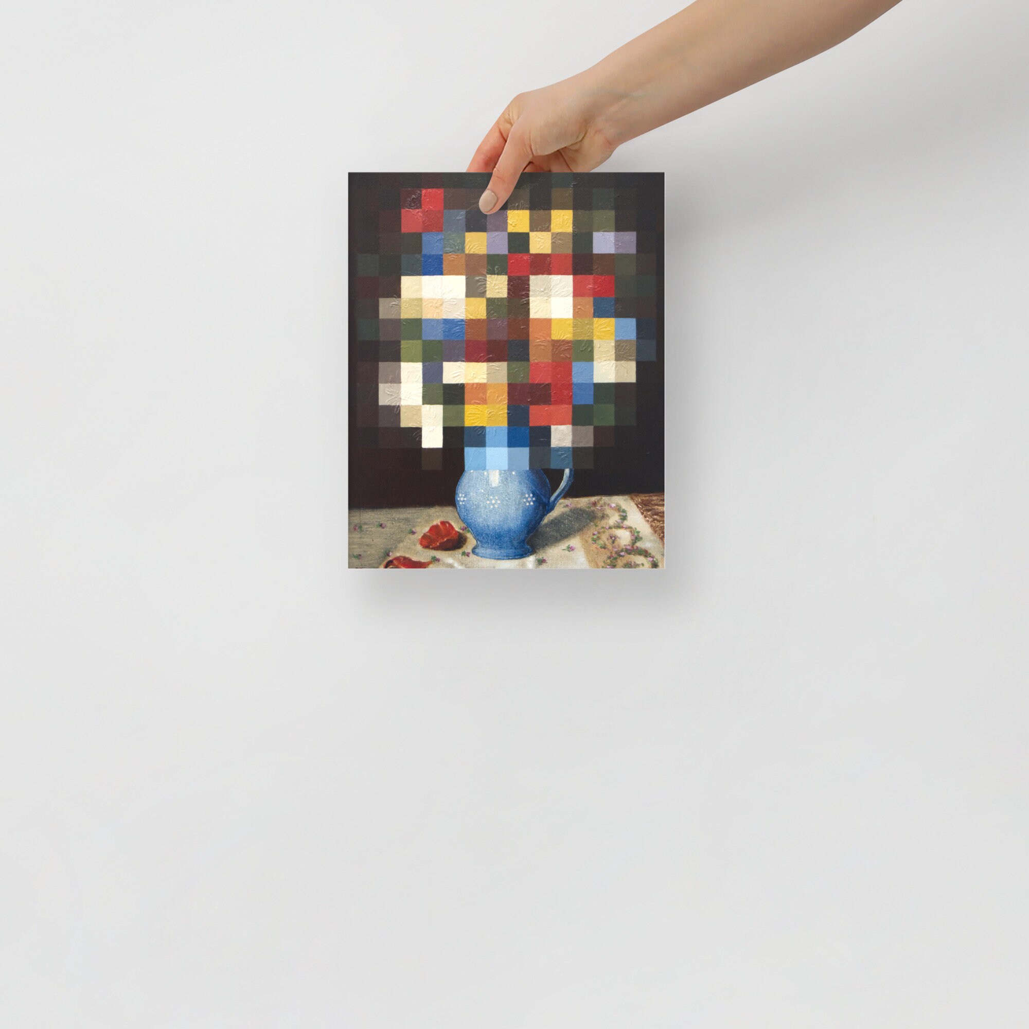Bouquet III Vintage Painting Poster Print Pixelart Flowers Minecraft - Etsy