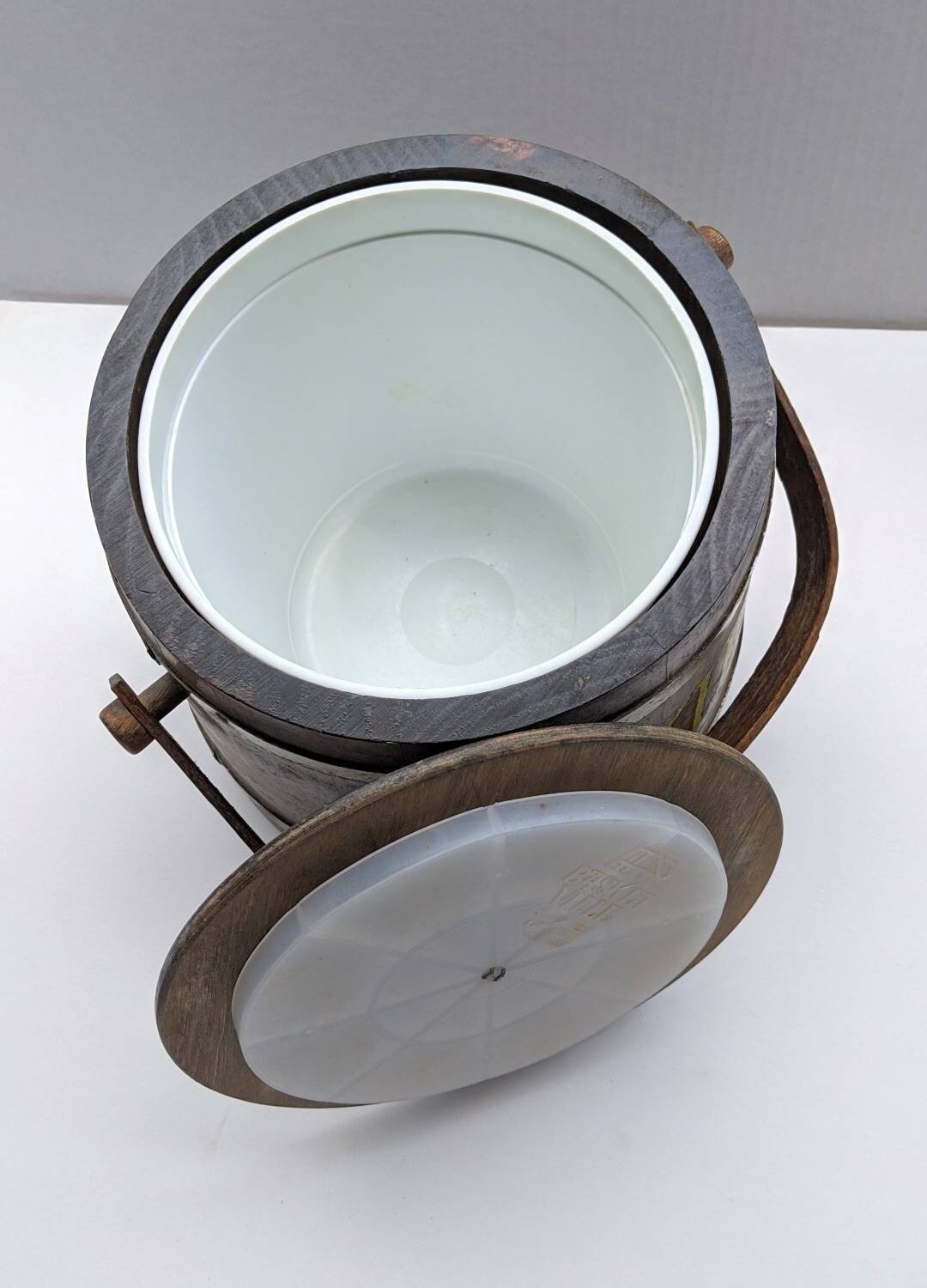 BASKETVILLE Firkin Cookie Container Jar Basket Bucket With Handle ...