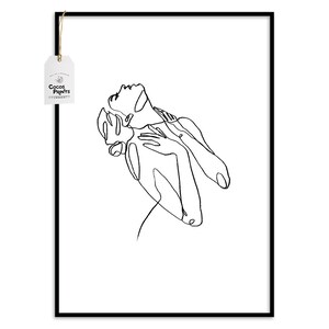 One Line Figure Art, Modern Line Art, PRINTABLE ART, One Line Drawing ...