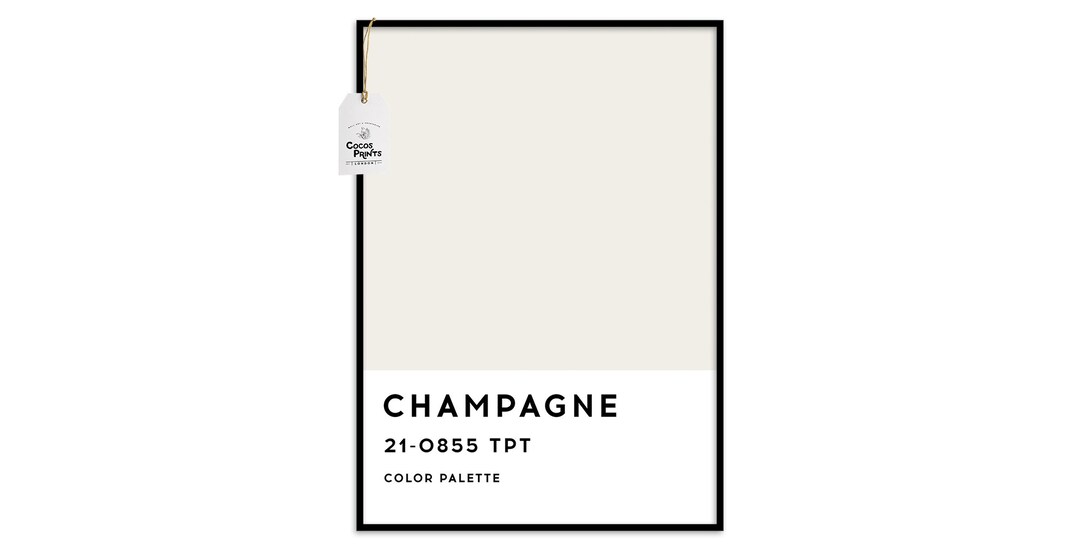 Champagne Colour Print, Pantone Color Poster, Word Art Print and ...