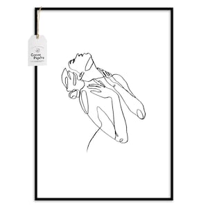 One Line Figure Art, Modern Line Art, PRINTABLE ART, One Line Drawing ...
