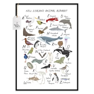 New Zealand Alphabet Nursery Print, New Zealand Gift, Nursery Wall Art ...