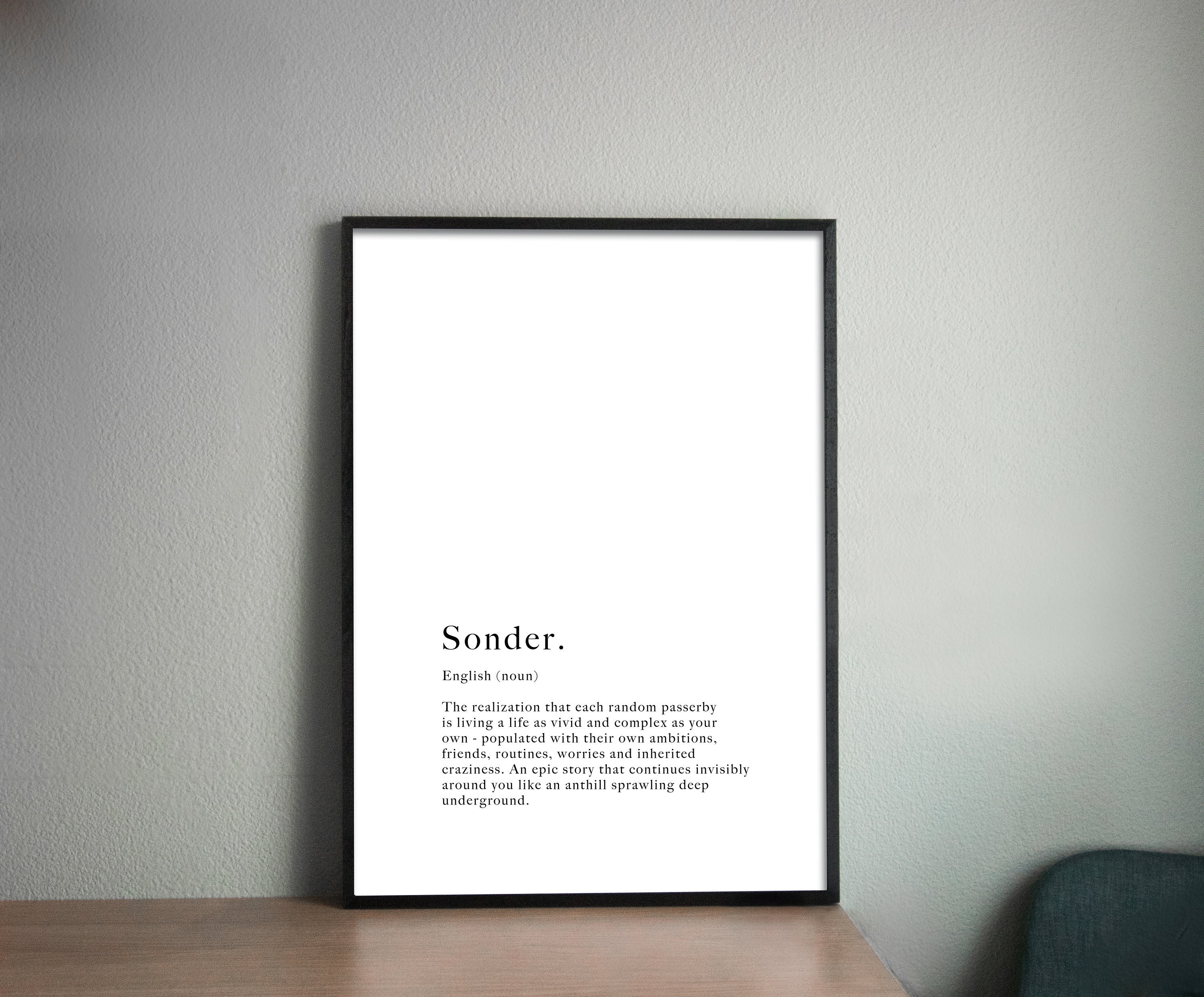 Sonder Definition Wall Art, Word Definition Print, Word Art Print and ...