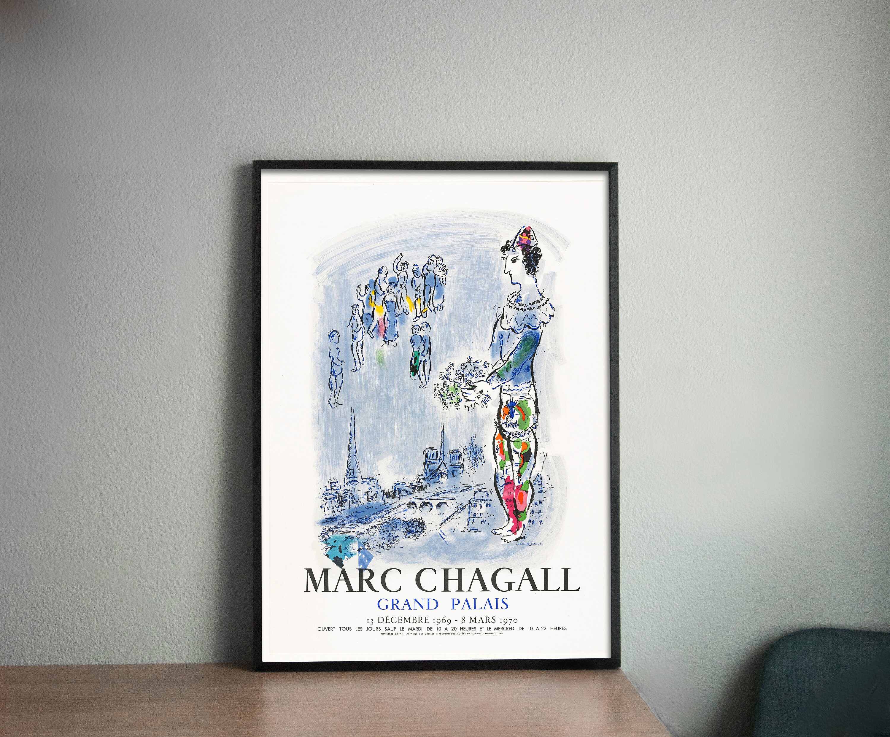 Marc Chagall Exhibition Poster, PRINTABLE ART, Modern Museum Poster ...