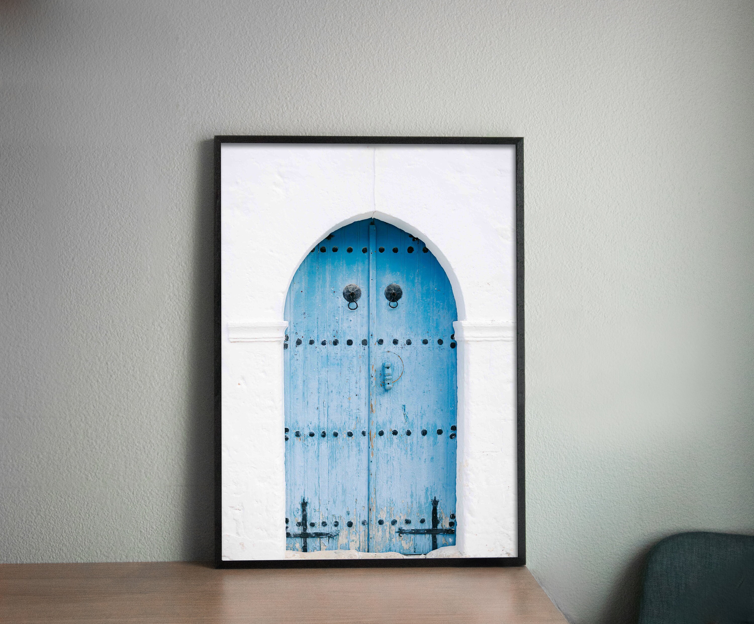 Blue Door Print Architecture Poster Greece Wall Art and - Etsy