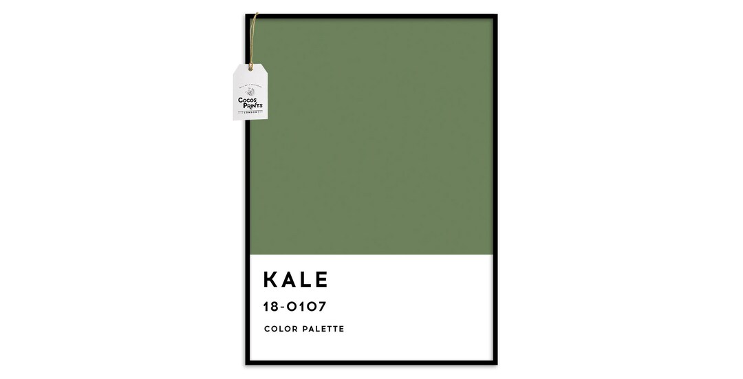 Kale Colour Print, Pantone Color Poster, Word Art Print and Printable ...