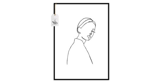 Line Art Female Face Print PRINTABLE ART One Line Drawing | Etsy