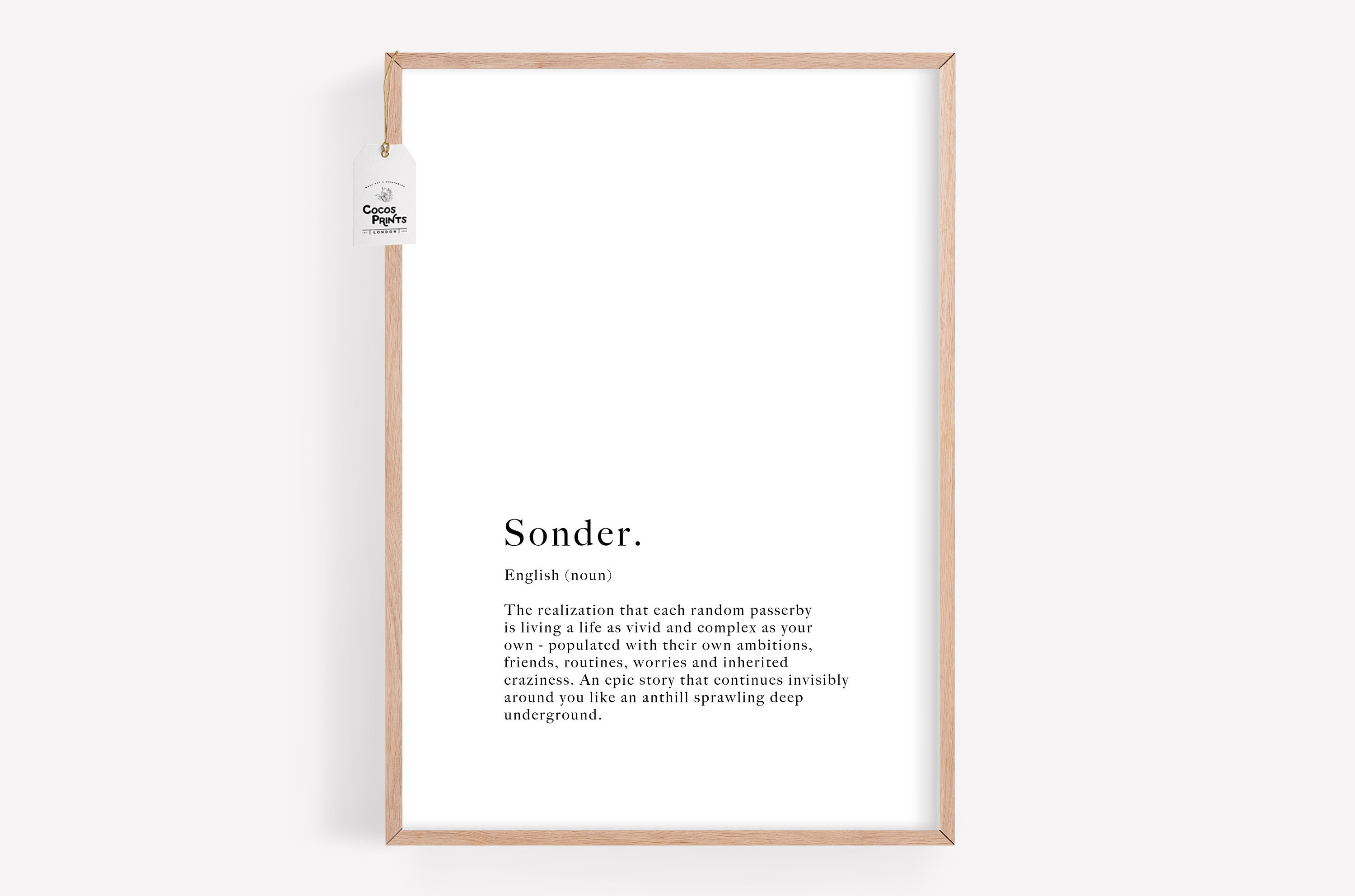 Sonder Definition Wall Art, Word Definition Print, Word Art Print and ...