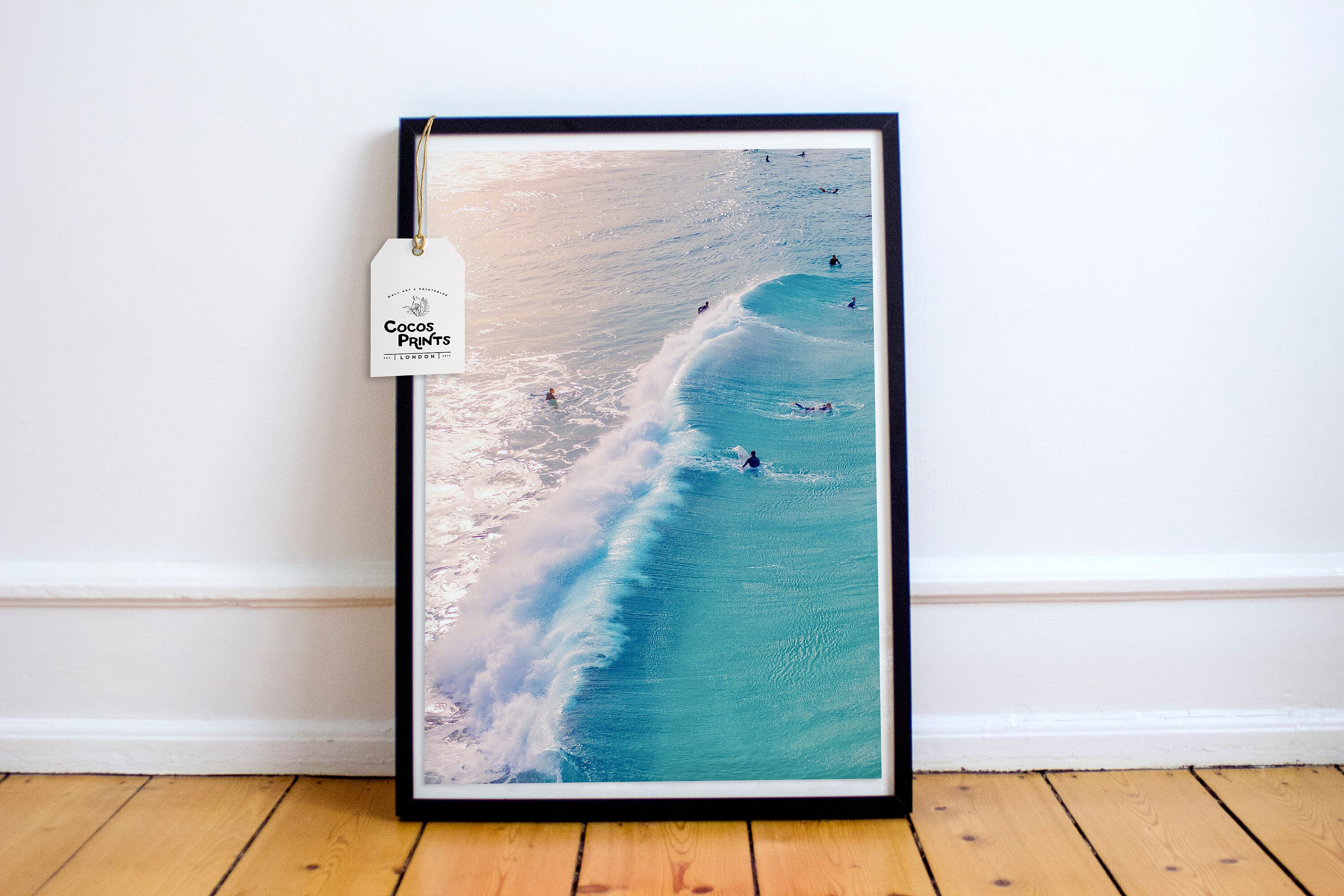 Surfers Beach Print, PRINTABLE ART, Surf Poster, Blue Ocean Wall Art ...