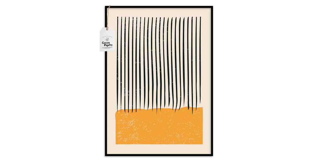Modern Abstract Tangerine Print, PRINTABLE ART, Geometric Art, Line Art ...