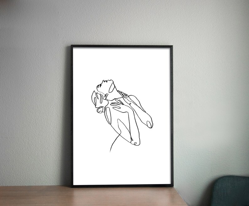 One Line Figure Art, Modern Line Art, PRINTABLE ART, One Line Drawing ...