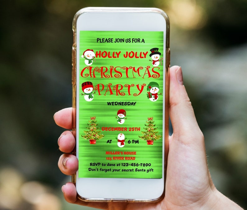 Snowman Christmas Invitation Digital Christmas Party Invitation ...