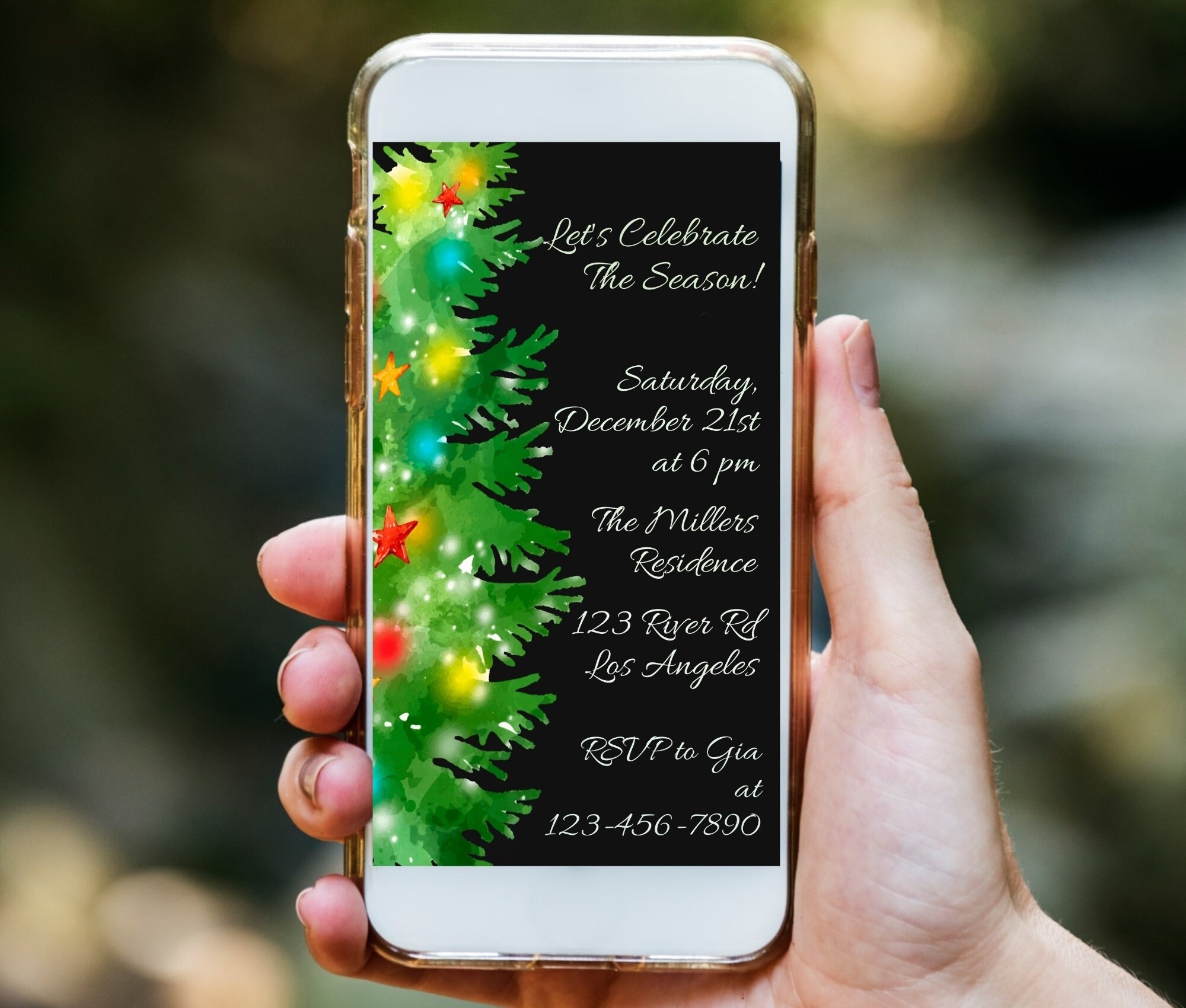 IPhone Digital Invitation Template Christmas Party Evite Electronic ...