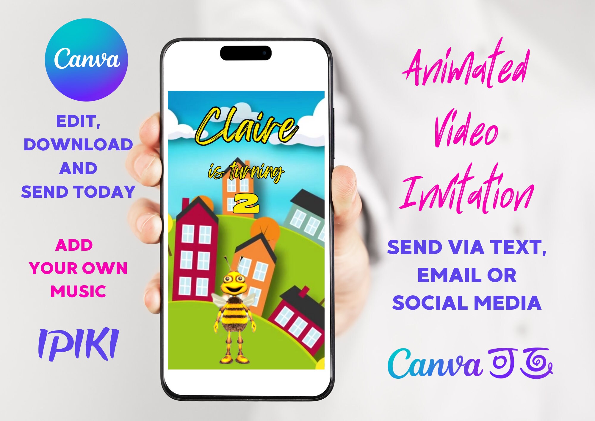 Animated Birthday Party Invitation, Kids Birthday Video Invitation ...