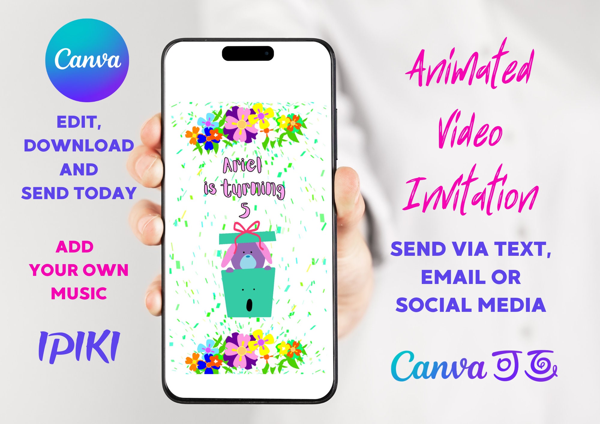Video Birthday Party Invitation, Kids Birthday Video Invitation ...