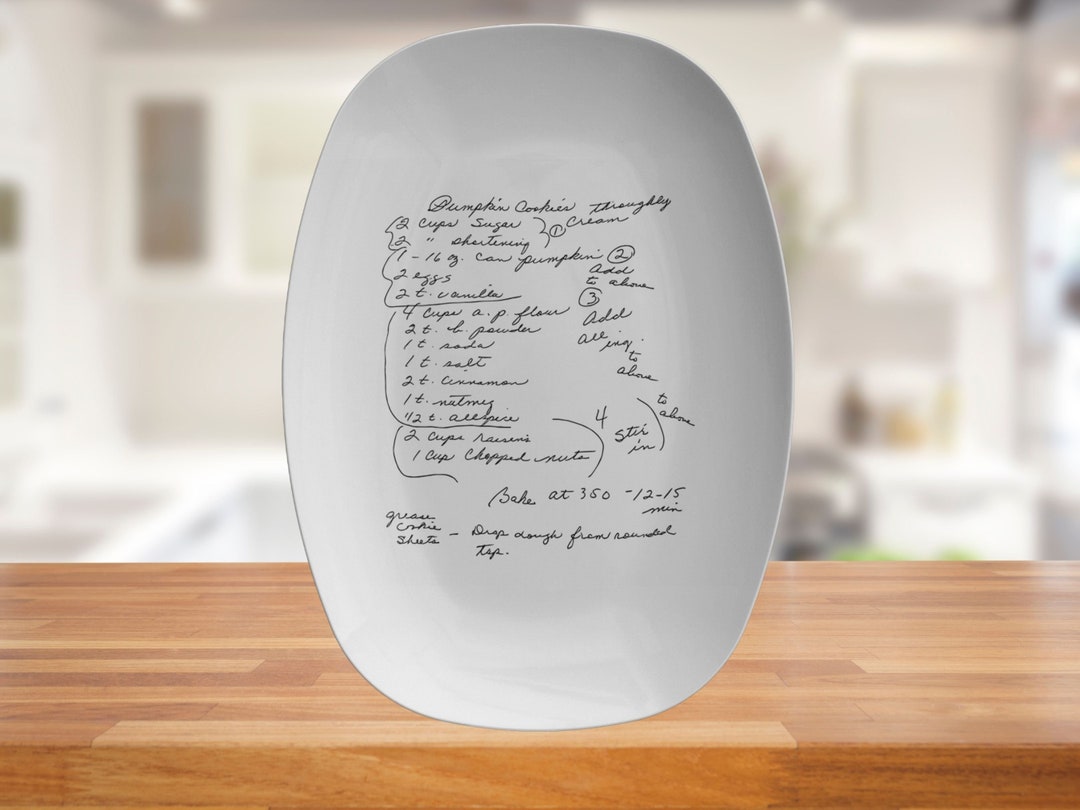 Handwritten Recipe Platter Custom Family Recipe Kitchenware Gift for ...