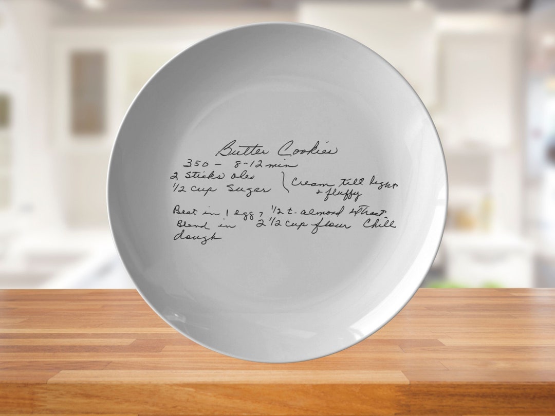 Handwritten Recipe Plate Custom Family Recipe Kitchenware Gift for Mom ...