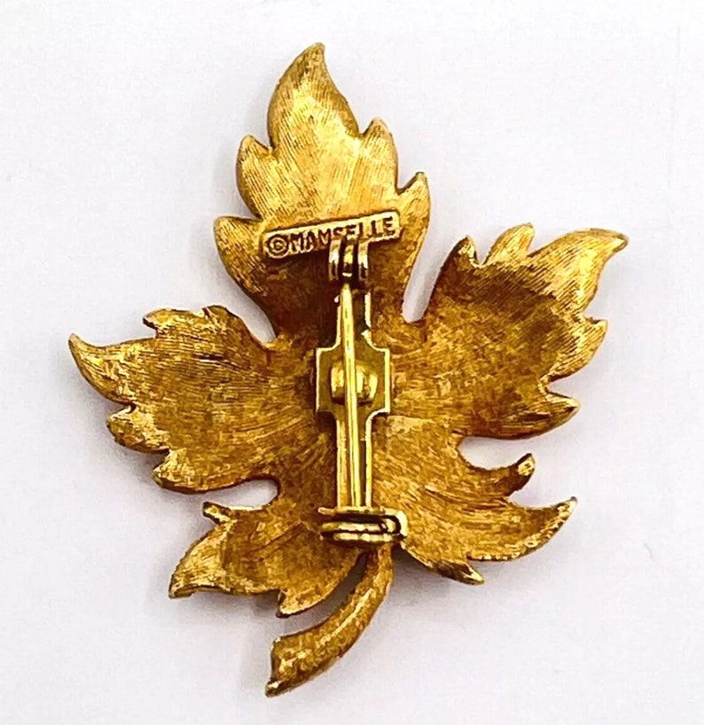 Vintage Signed Mamselle Textured Gold Tone Maple Leaf Brooch Pin - Etsy