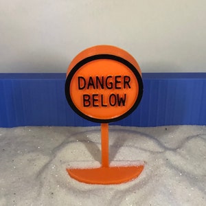 Sandtray Miniature Sign "danger Below" - Etsy