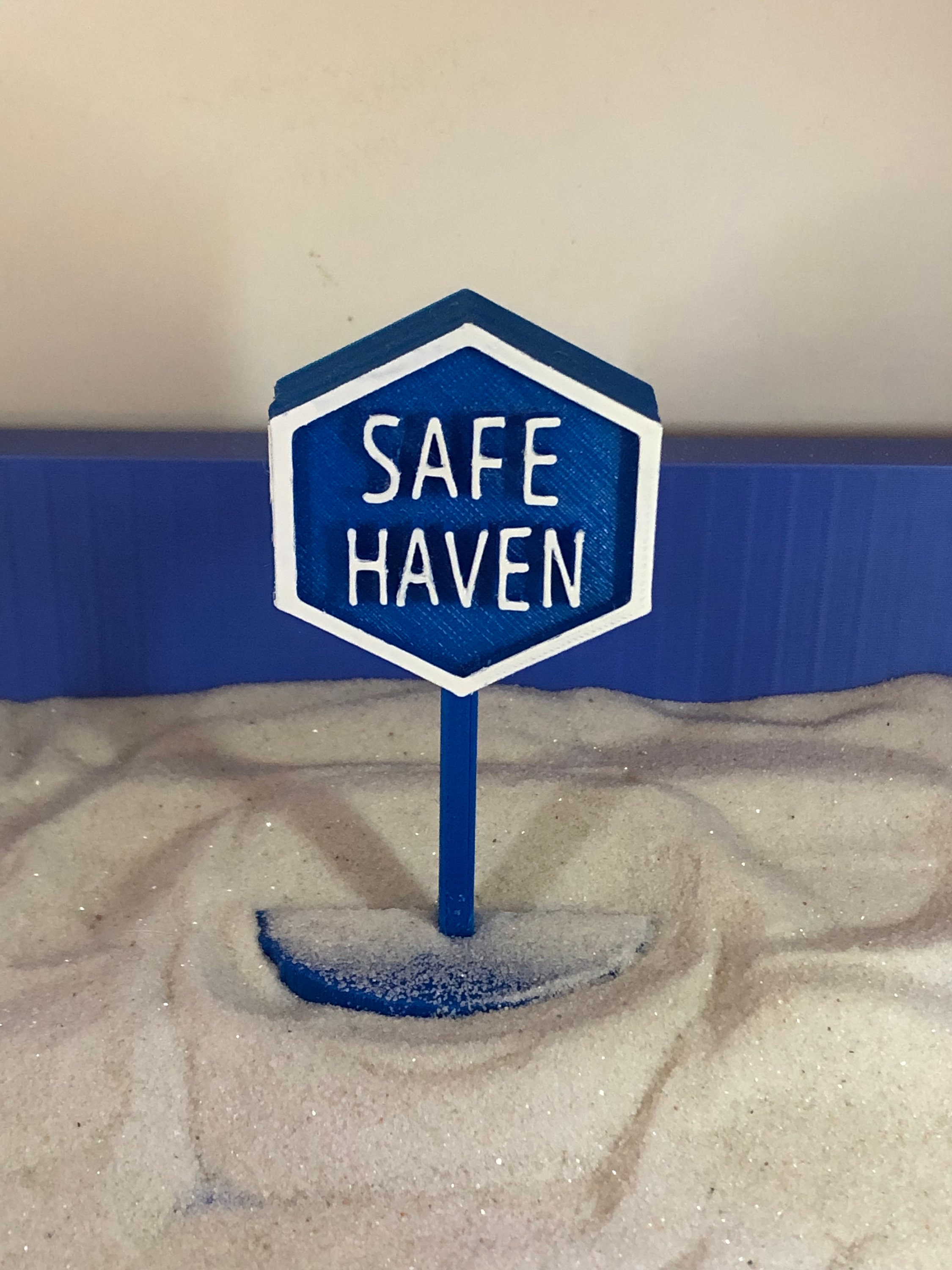 Sandtray Miniature Sign safe Haven - Etsy