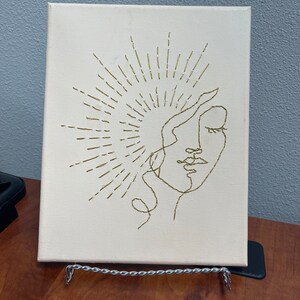 Starlight Beauty, Embroidery Art, Canvas Art, Feminine Embroidery Art ...