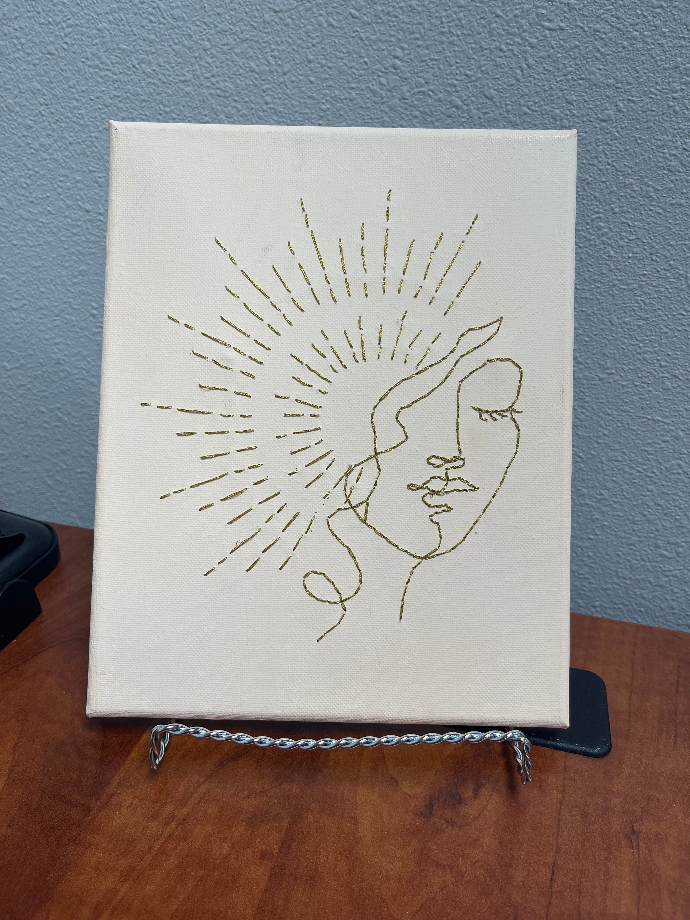 Starlight Beauty, Embroidery Art, Canvas Art, Feminine Embroidery Art ...