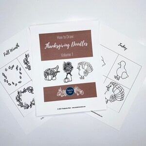 How to Draw Thanksgiving Doodles, Printable Worksheets, Bullet Journal ...