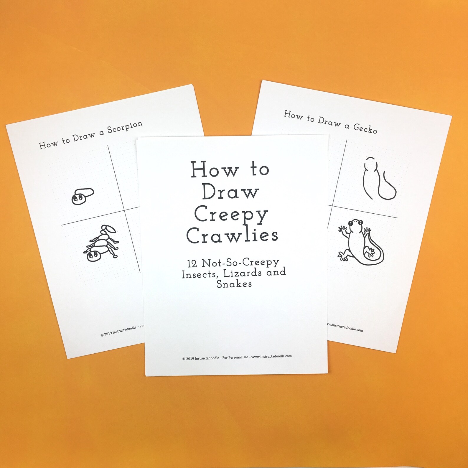 Creepy Crawlies - 12 Printable How to Draw Pages - Animals - Printable ...