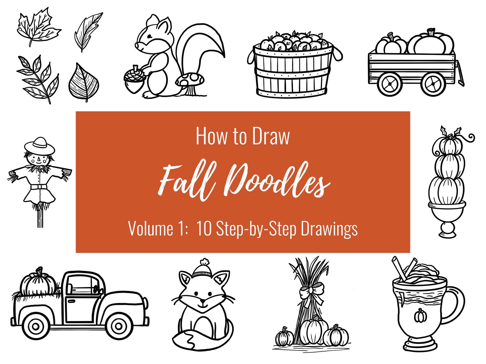 How to Draw Cute Fall Doodles, Printable Worksheets, Bullet Journal ...