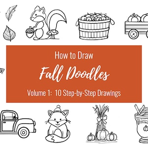 How to Draw Cute Fall Doodles, Printable Worksheets, Bullet Journal ...