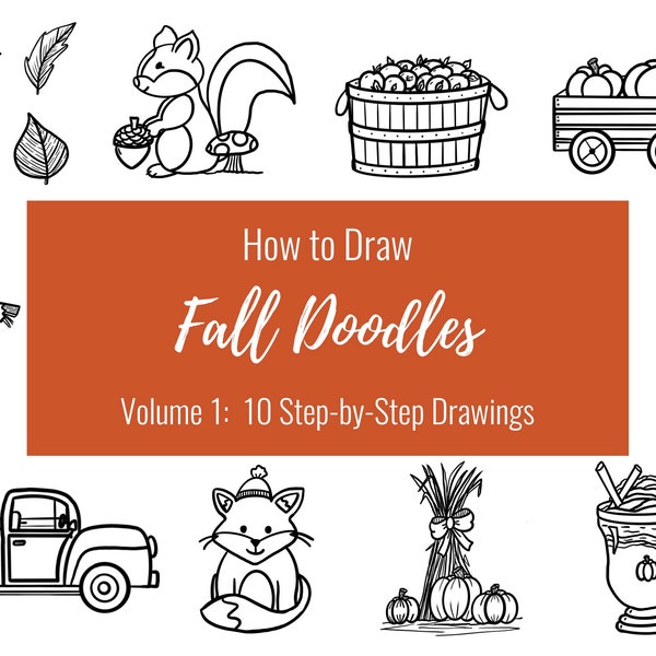 How to Draw Cute Fall Doodles, Printable Worksheets, Bullet Journal ...