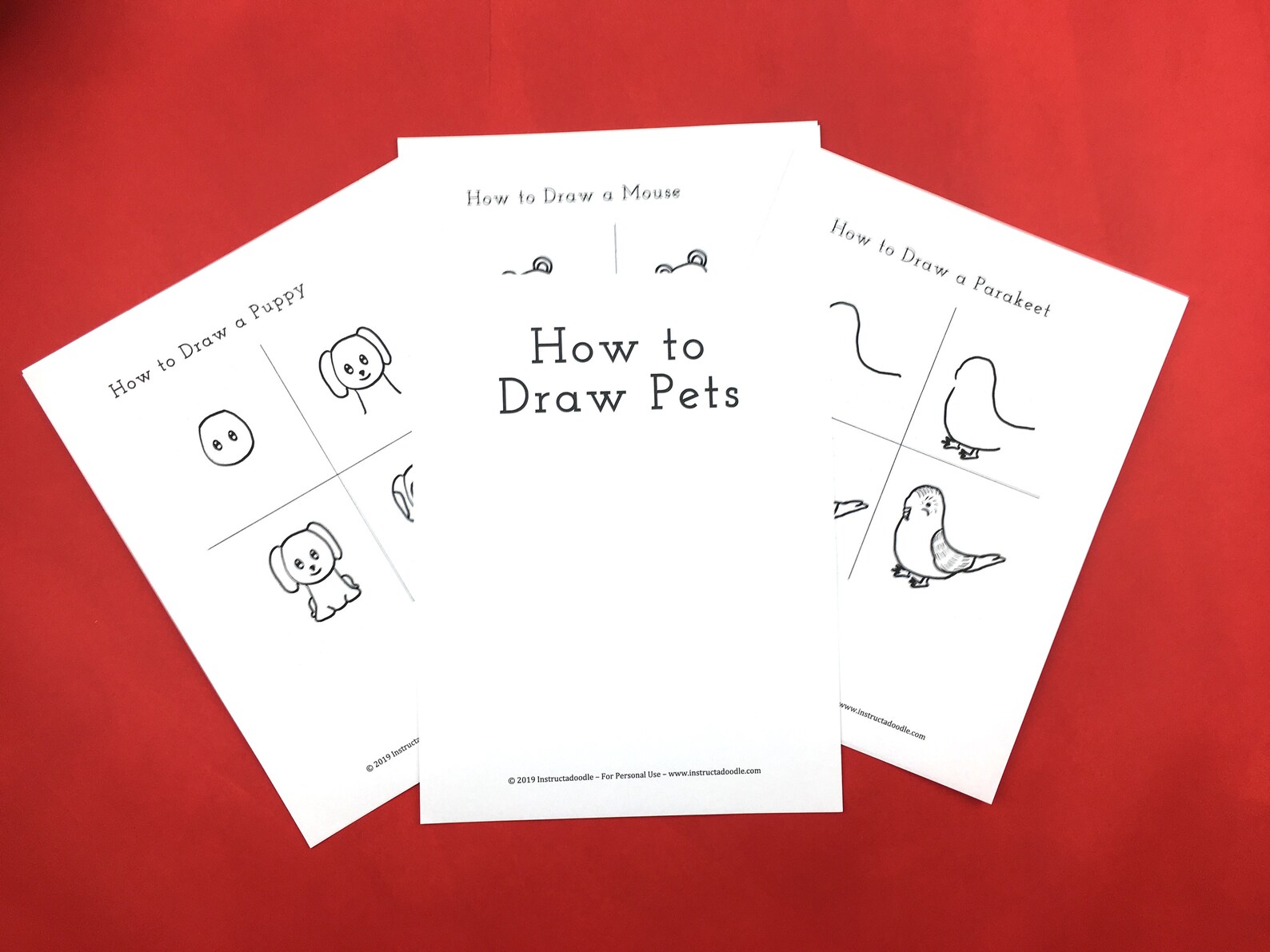 12 Printable How to Draw Pages Pets Instructadoodle | Etsy