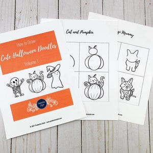 How to Draw Cute Halloween Doodles, Printable Worksheets, Bullet ...