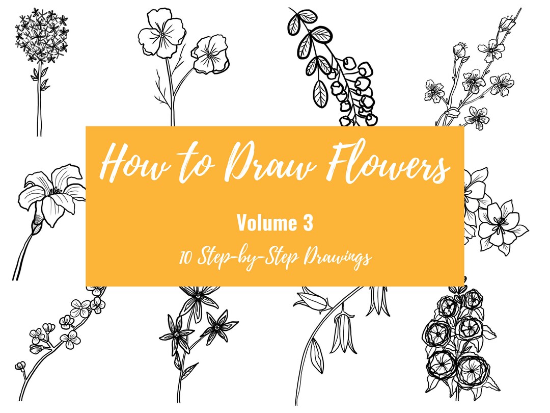 Volume 3: How to Draw Flowers Printable Worksheets Bullet - Etsy