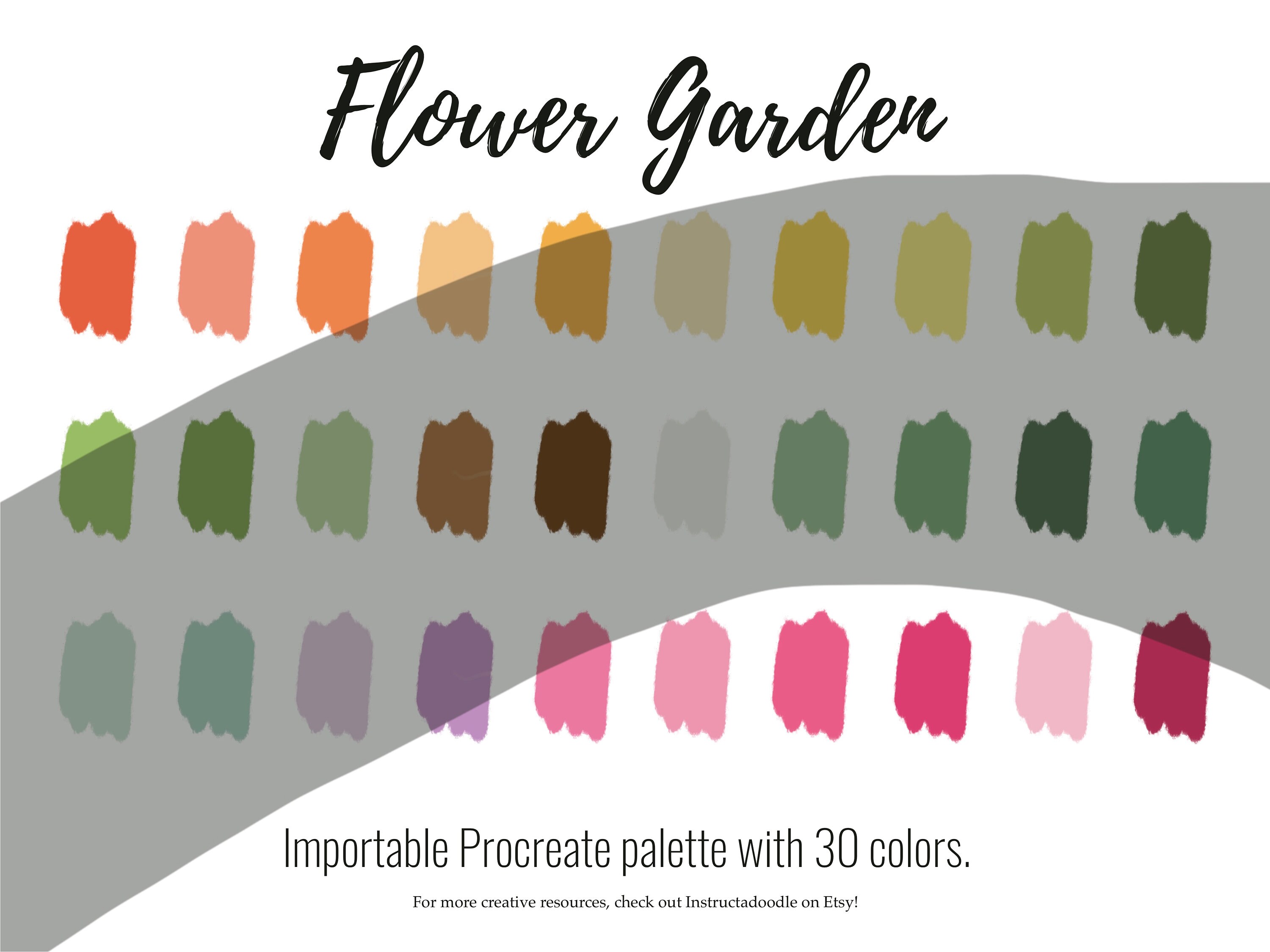 Flower Garden Bright Procreate Color Palette, iPad Swatches File ...
