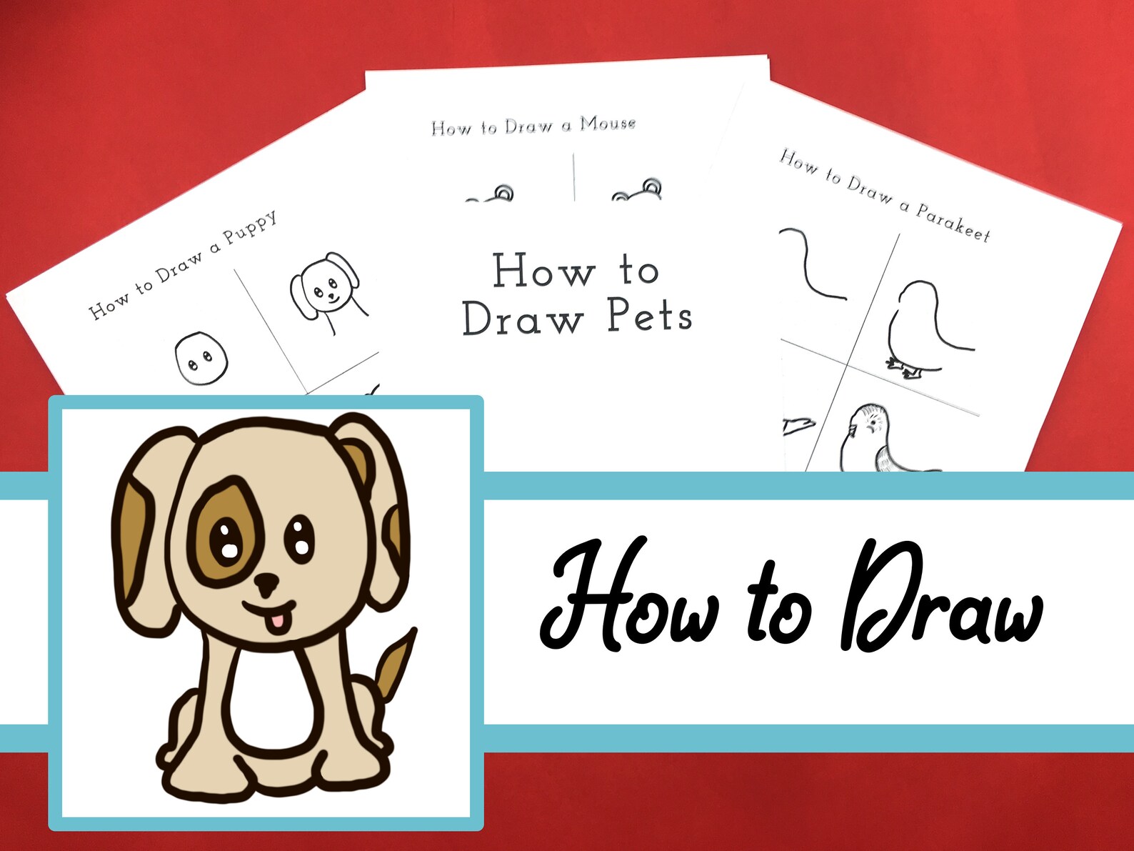 12 Printable How to Draw Pages - Pets - Instructadoodle Animals Series ...