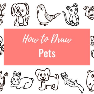 12 Printable How to Draw Pages Pets Instructadoodle | Etsy