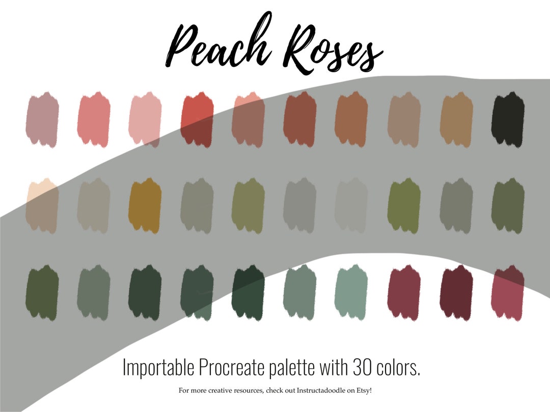 Peach Roses Procreate Color Palette Ipad Swatches File Illustration Color Scheme Ipad