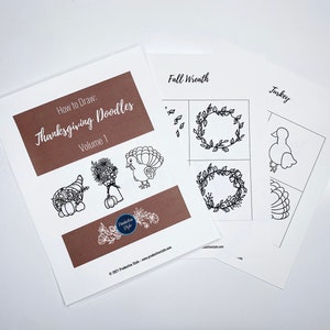 How to Draw Thanksgiving Doodles, Printable Worksheets, Bullet Journal ...