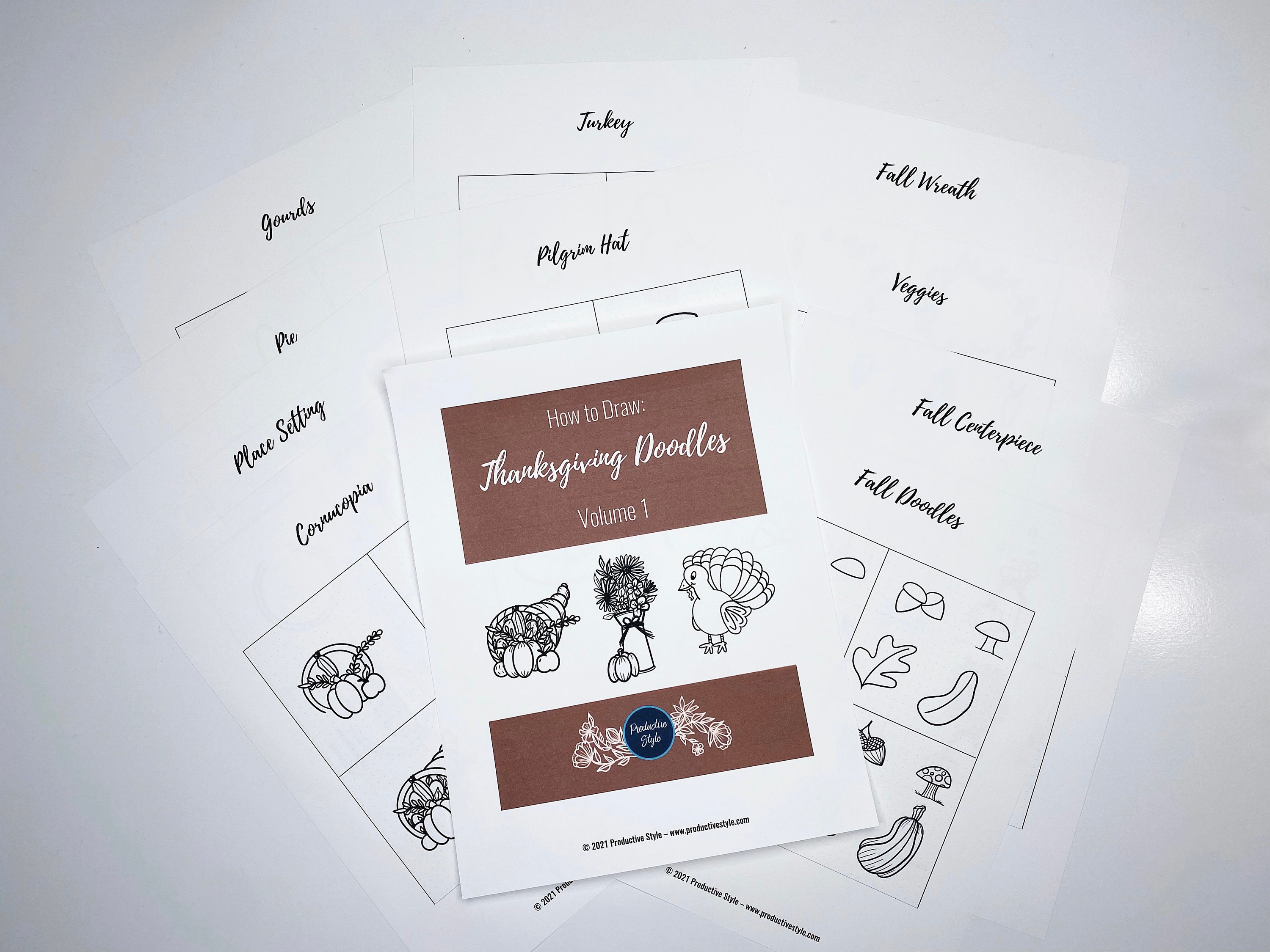 How to Draw Thanksgiving Doodles Printable Worksheets Bullet - Etsy