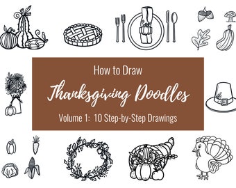 How to Draw Cute Fall Doodles, Printable Worksheets, Bullet Journal ...