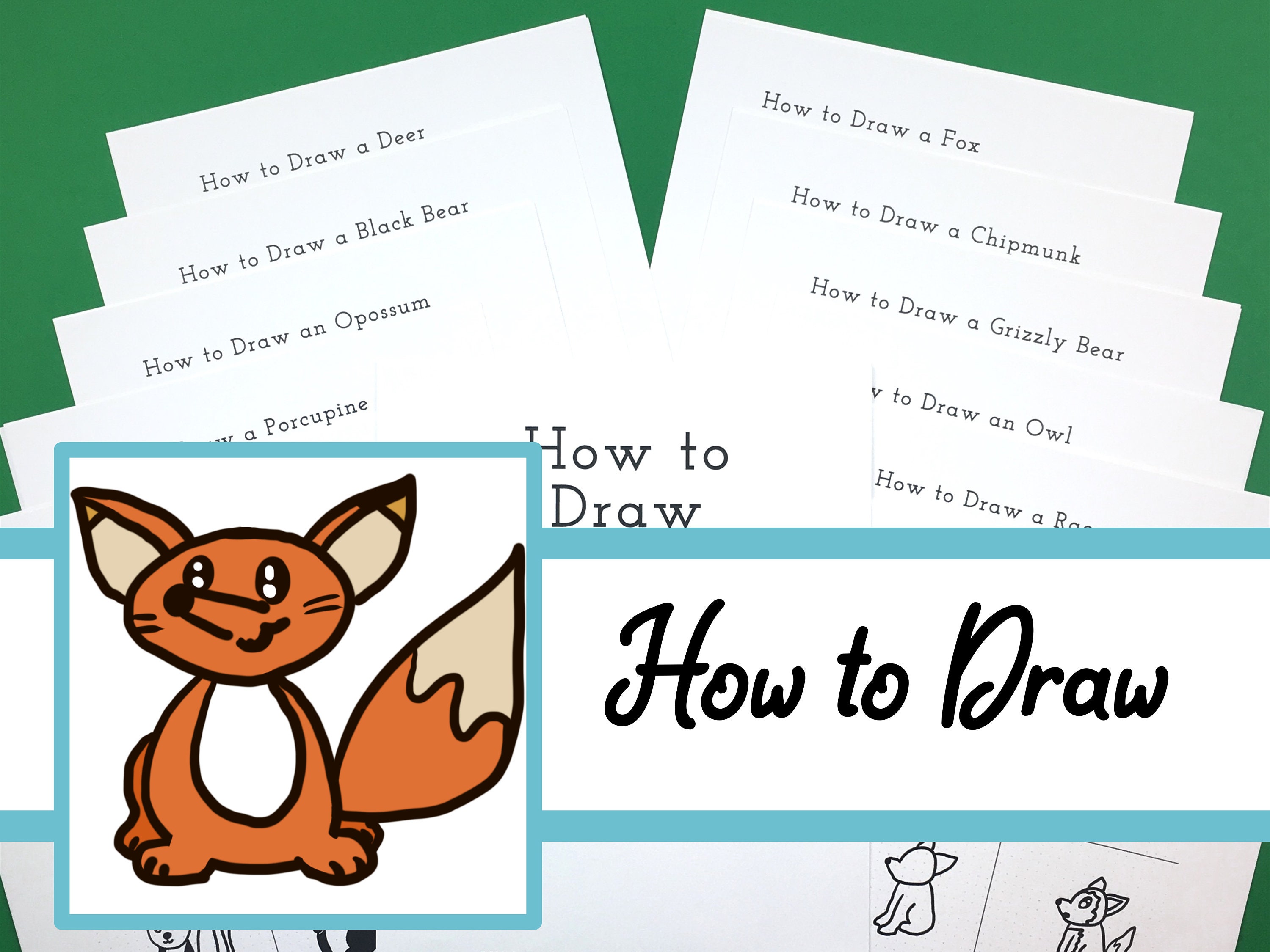 Forest Animals - 12 Printable How to Draw Pages - Instructadoodle ...
