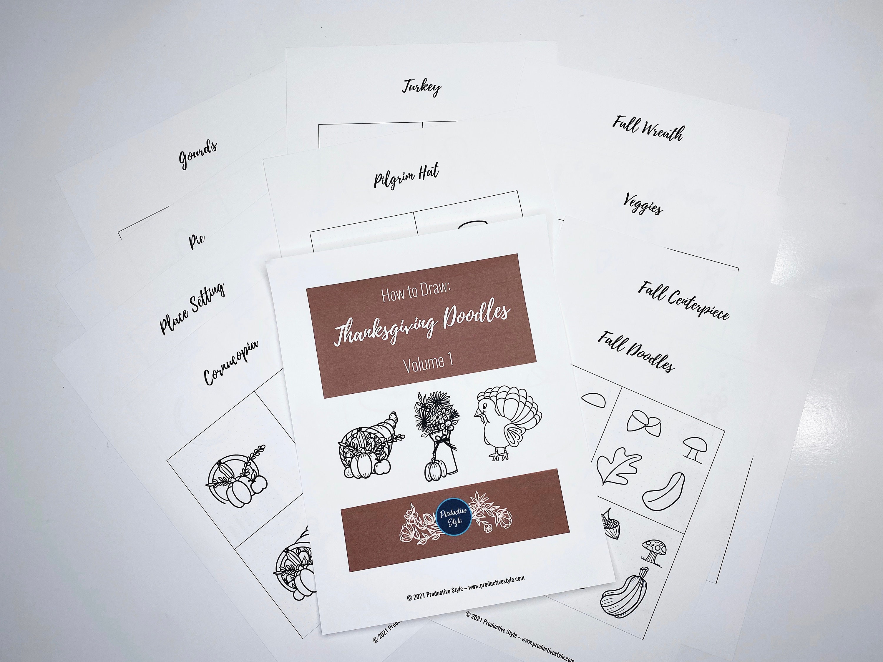 How to Draw Thanksgiving Doodles Printable Worksheets Bullet - Etsy