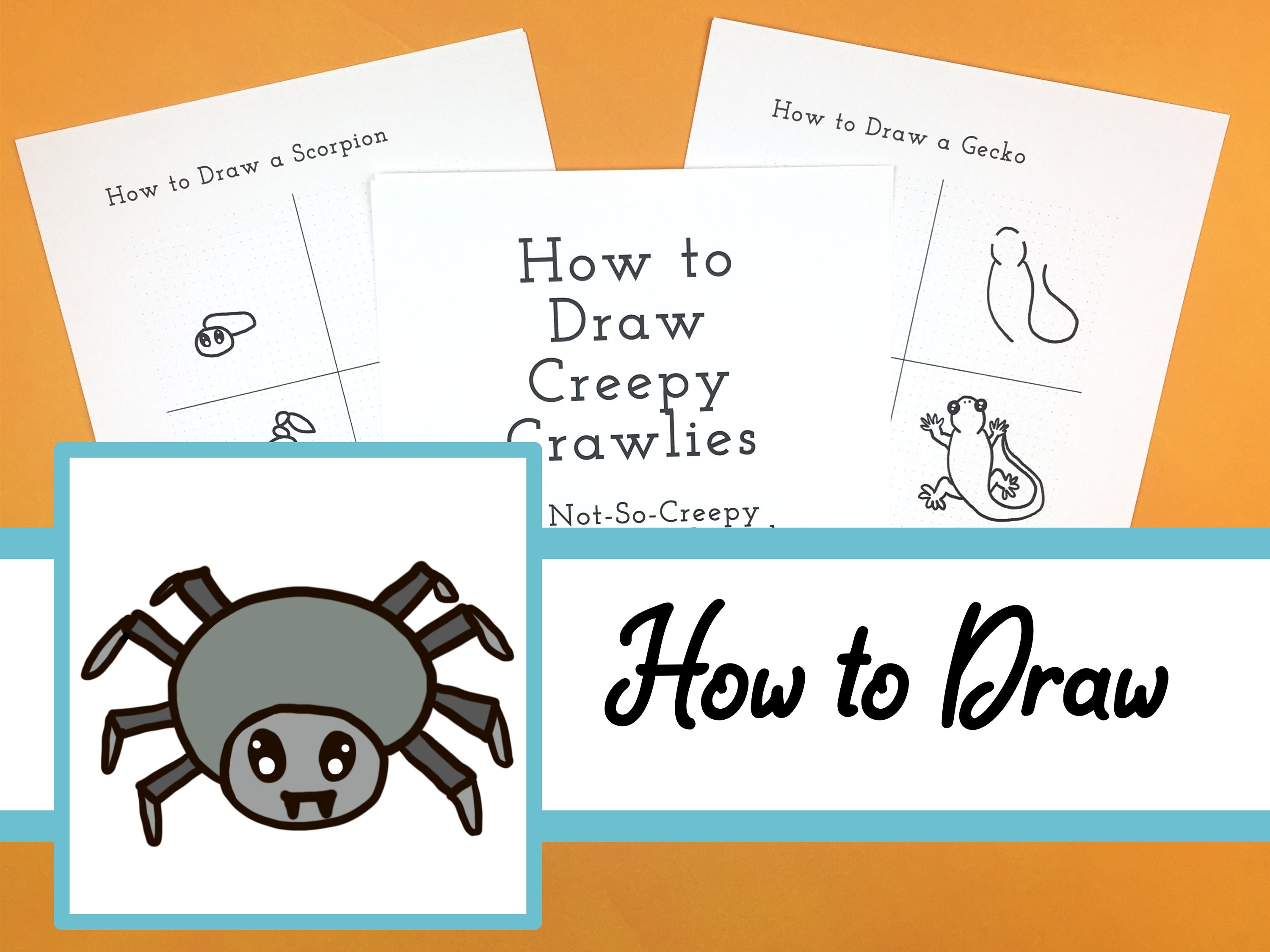 Creepy Crawlies - 12 Printable How to Draw Pages - Animals - Printable ...
