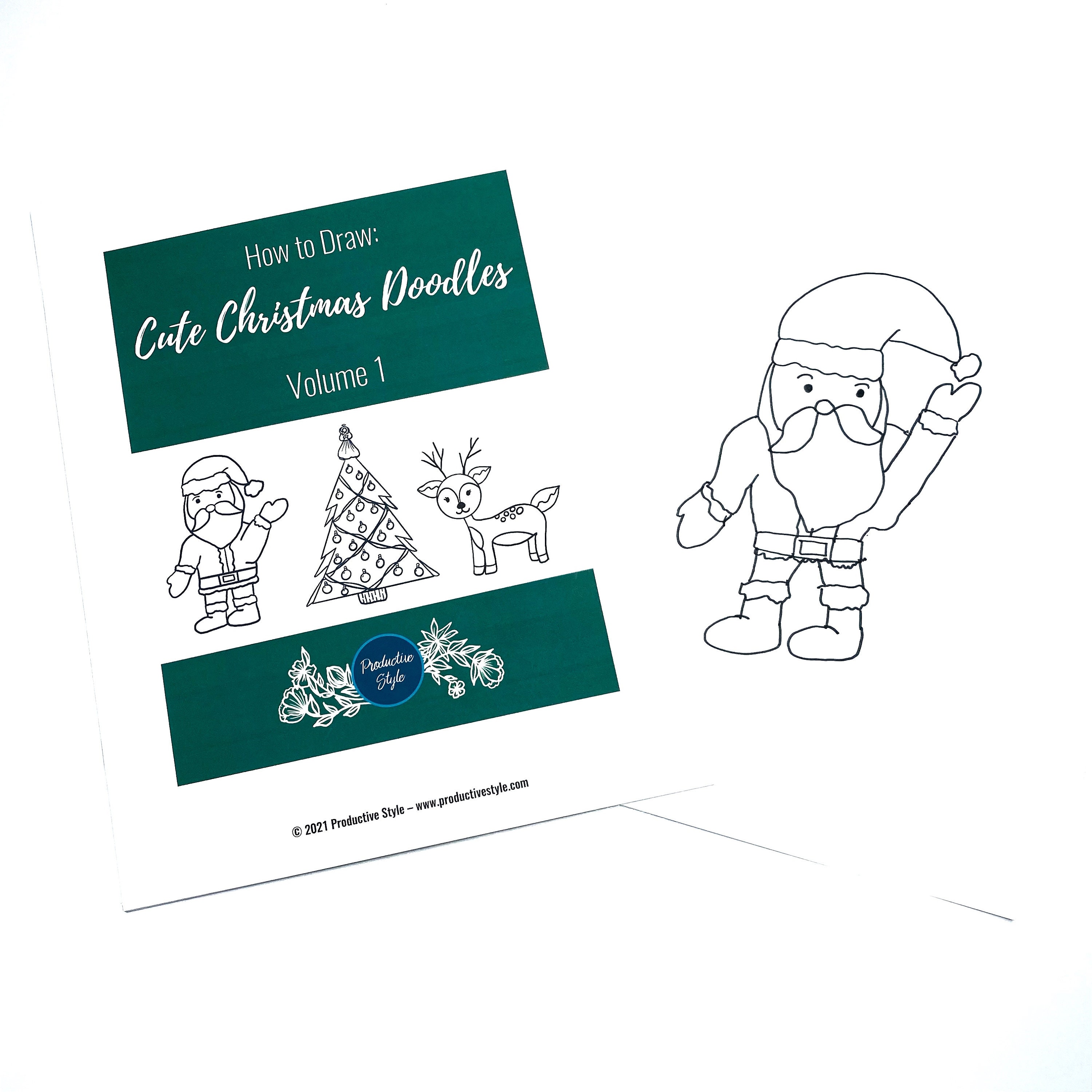 How to Draw Cute Christmas Doodles, Printable Worksheets, Bullet ...
